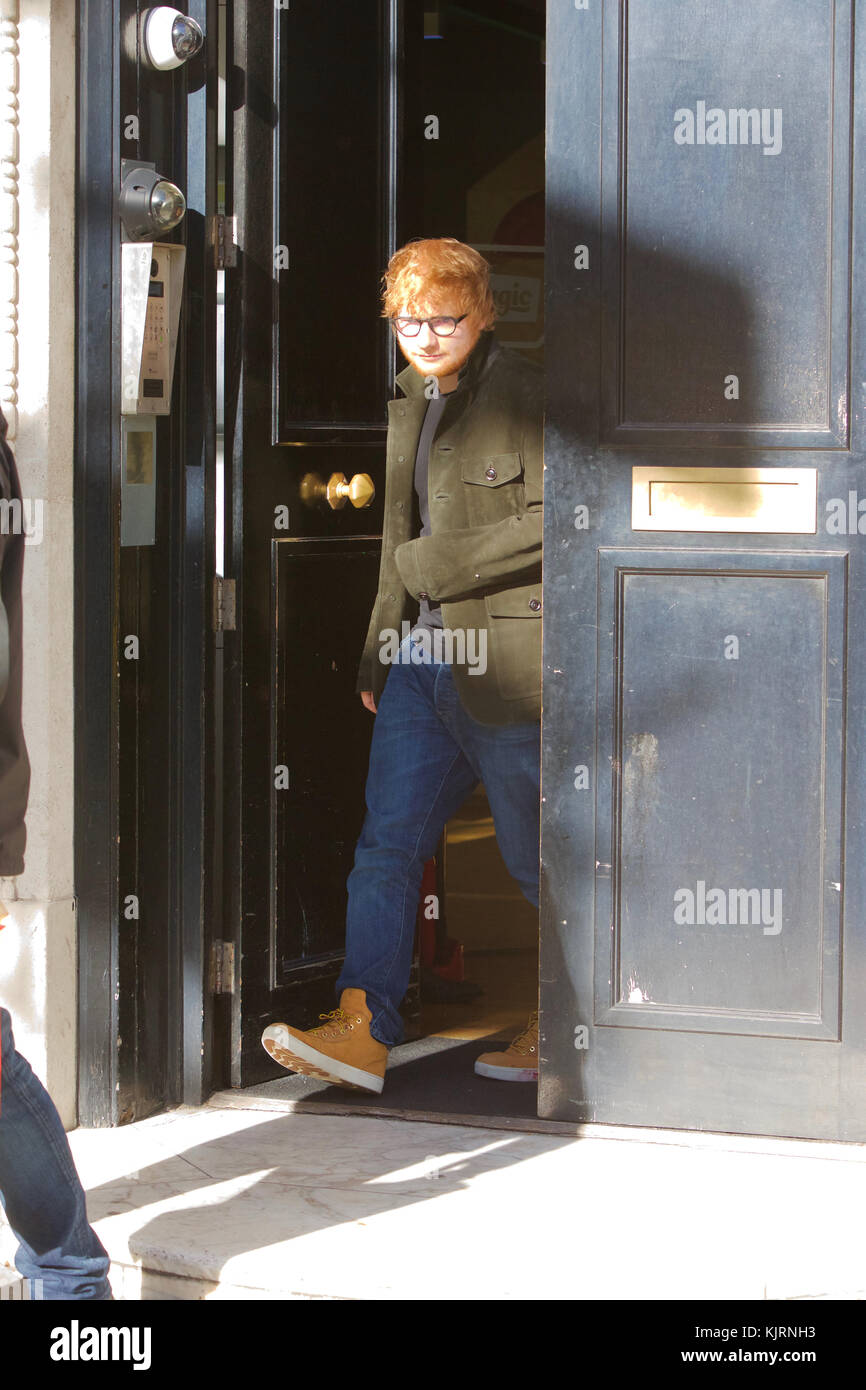 Ed Sheeran seen leaving Bauer Media offices Featuring: Ed Sheeran Where ...