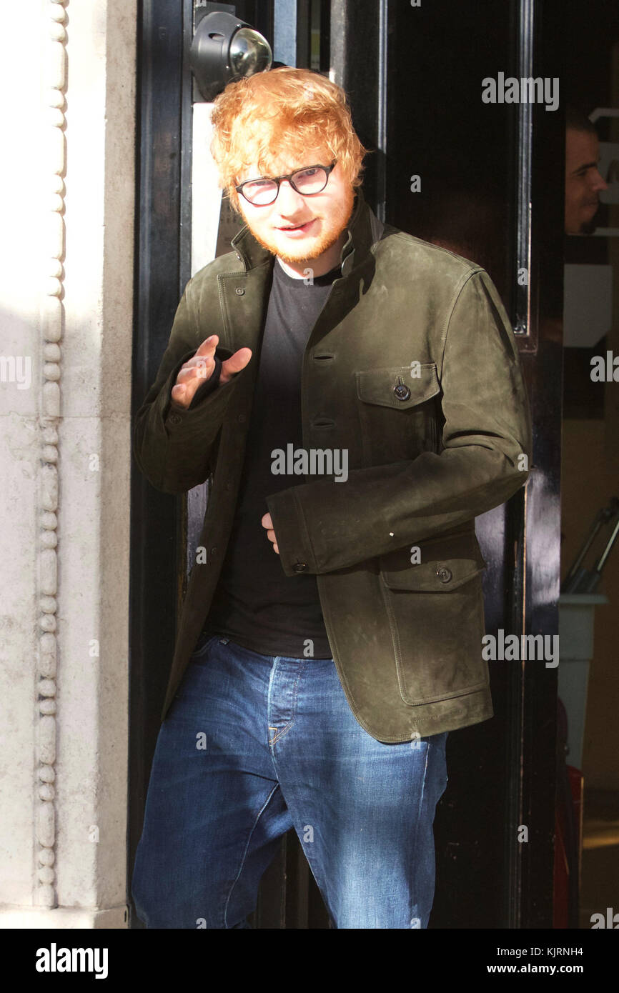 Ed Sheeran seen leaving Bauer Media offices Featuring: Ed Sheeran Where ...