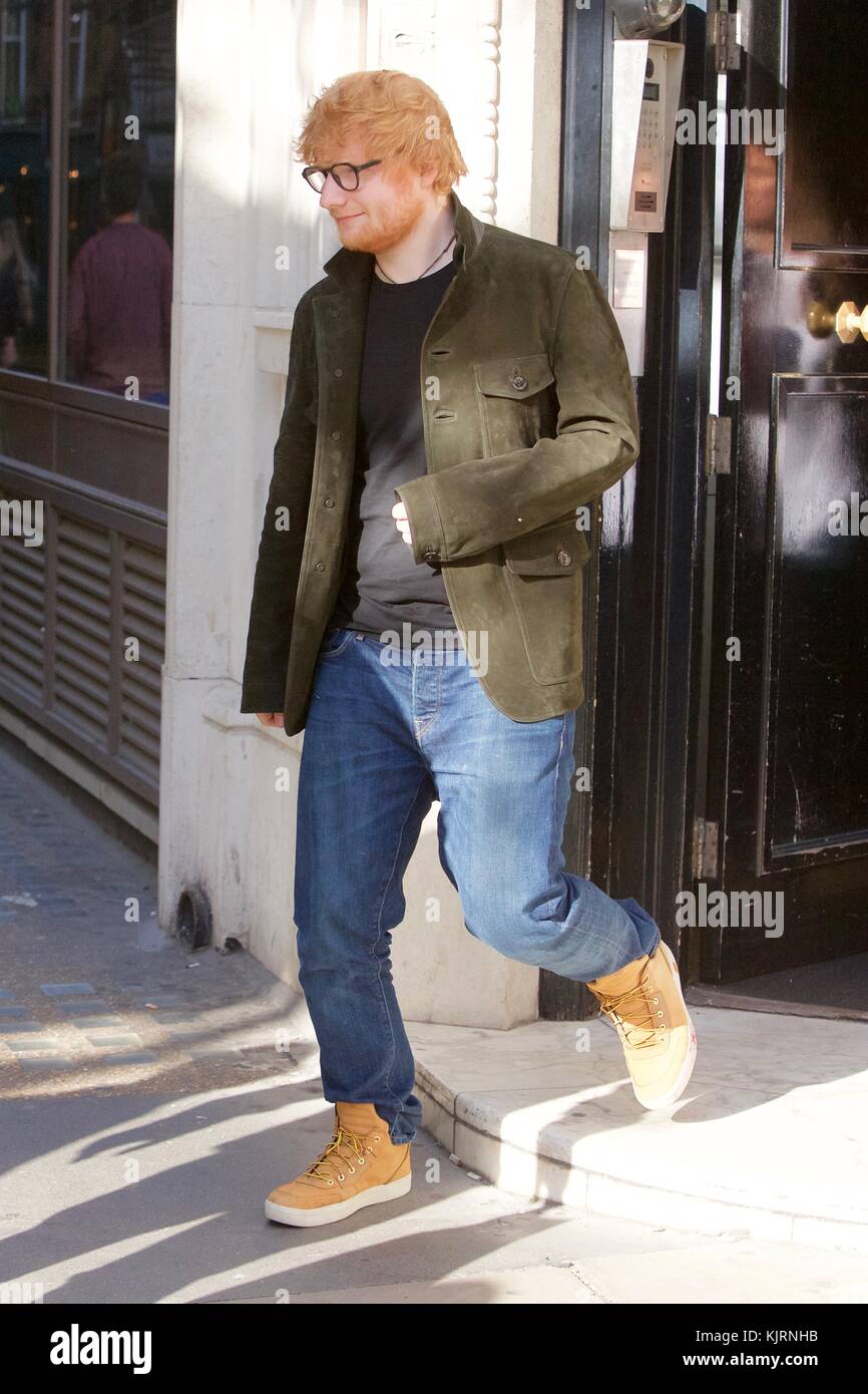 Ed Sheeran seen leaving Bauer Media offices Featuring: Ed Sheeran Where ...