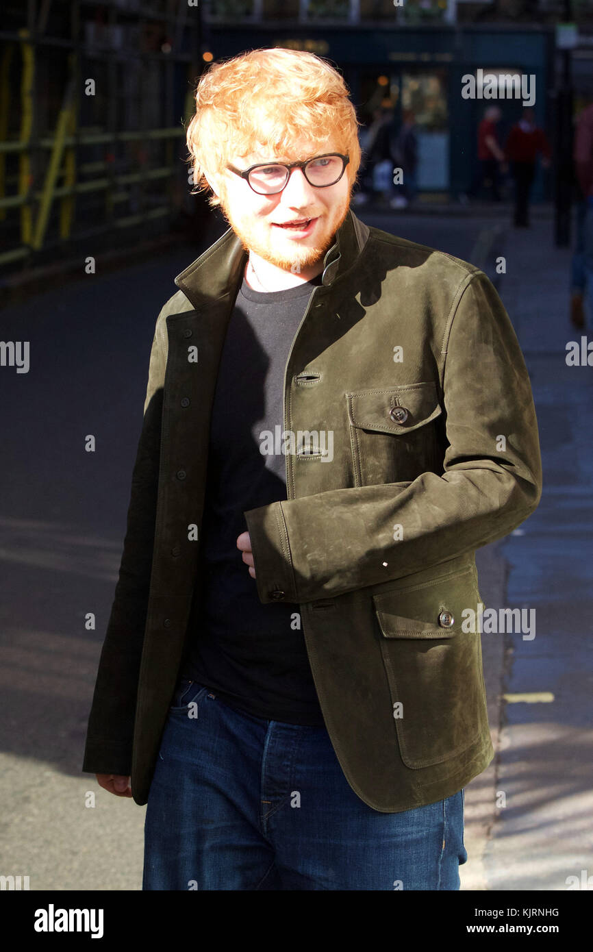 Ed Sheeran seen leaving Bauer Media offices Featuring: Ed Sheeran Where ...