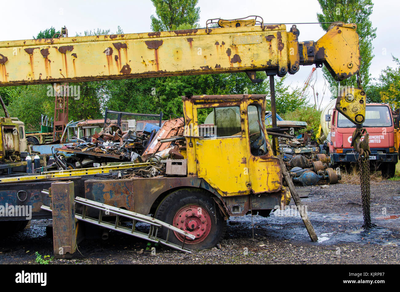 A scrap yard that specifically holds broken down vehicles for scrap and ...