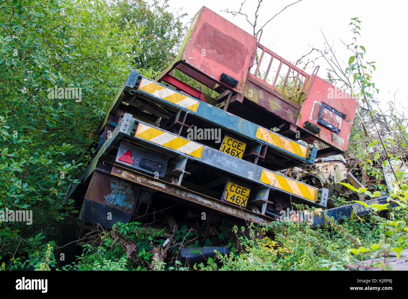 A scrap yard that specifically holds broken down vehicles for scrap and ...