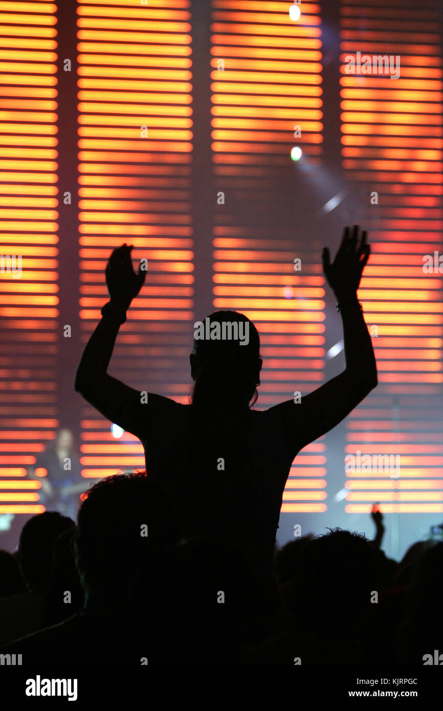 fans hands at rock concert Stock Photo - Alamy