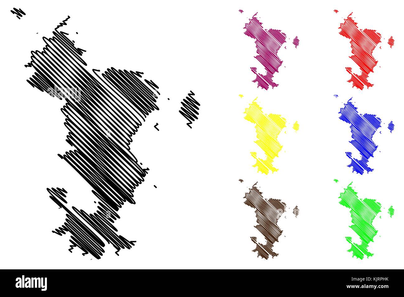 Mayotte island map vector illustration, scribble sketch Department of ...