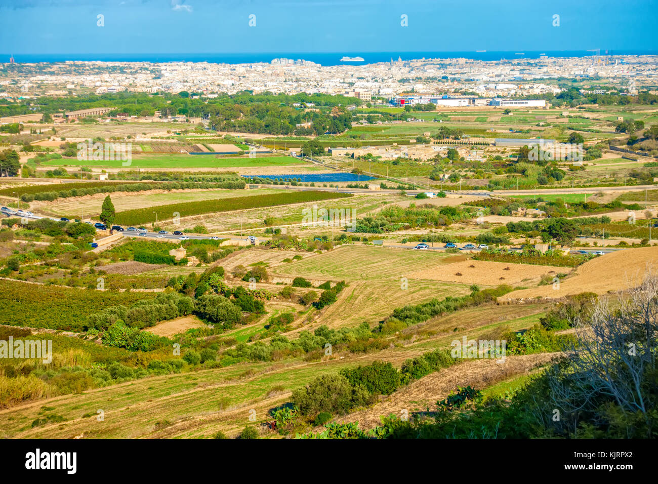 panoramic aerial skyline view of Malta from Mdina Stock Photo - Alamy