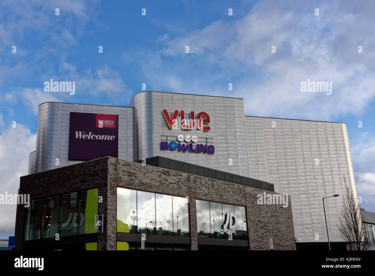 Vue cinema with aluminium rainscreen cladding and JD sports shop in ...