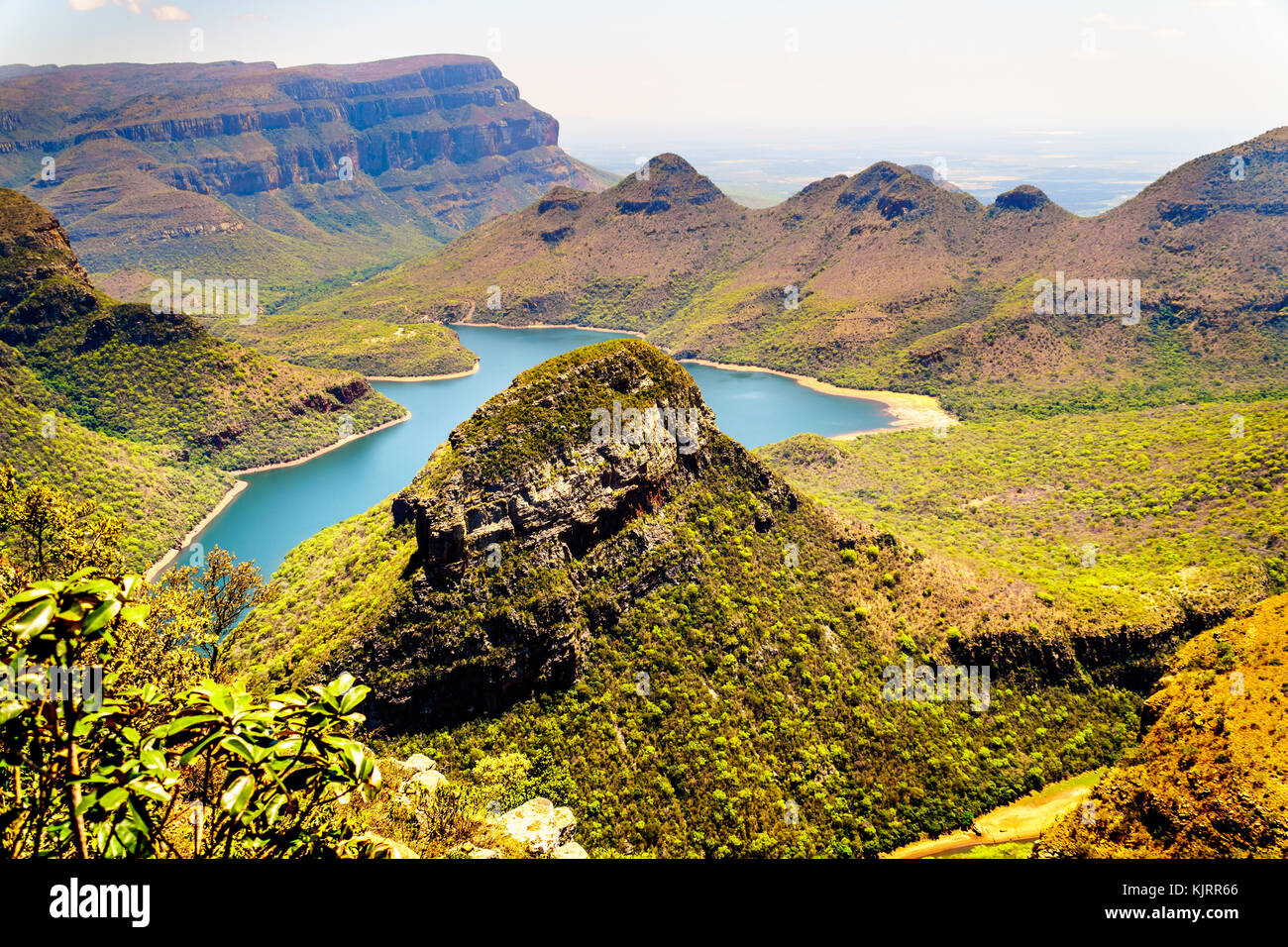 Mountains surrounding the Blyde River Dam in the Blyde River Canyon ...