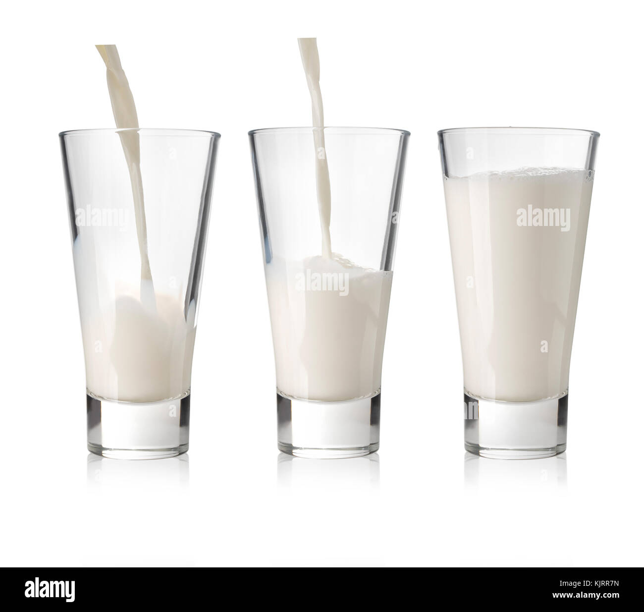 fresh milk in the glass on white background, isolated Stock Photo - Alamy