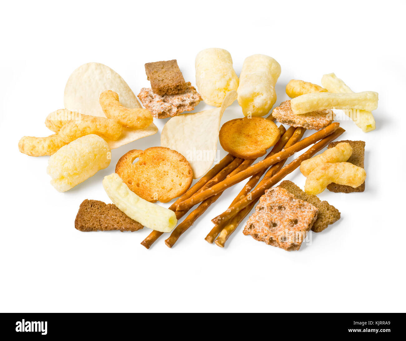food snack collection, isolated over white background.With clipping ...