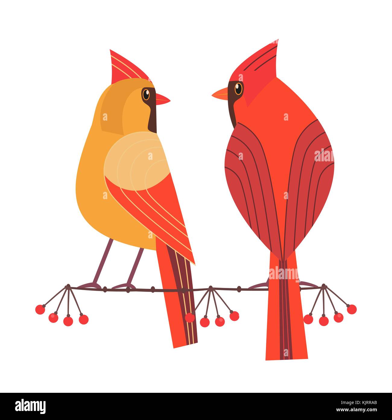 Winter background red cardinal Cut Out Stock Images & Pictures - Alamy