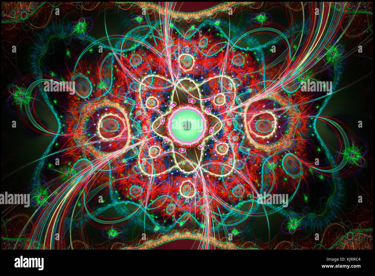 Abstract colorful fractal composition. Magic explosion star with ...
