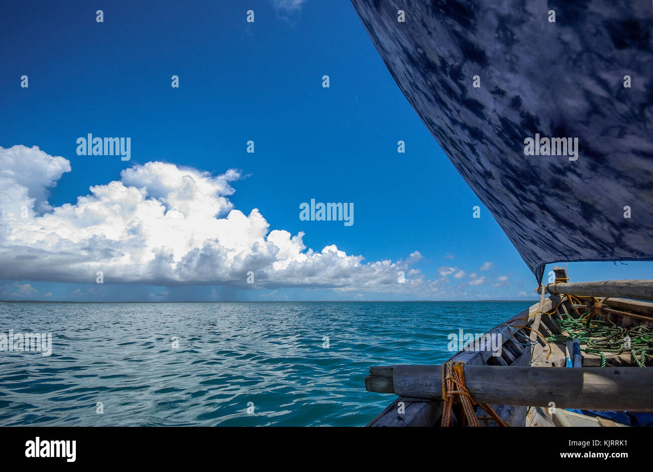 View fro a traditional dhow boat, Indian Ocean Stock Photo - Alamy