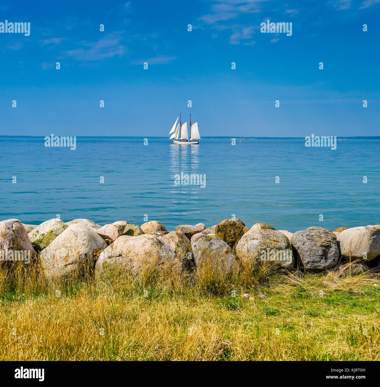 Sailing boat between Sweden and Denmark Stock Photo - Alamy