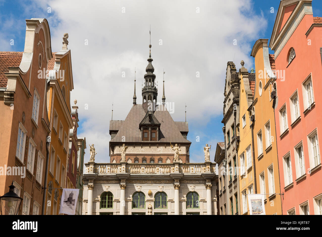 Danzig, Poland - July 7 2016: Old houses at Dlugi Targ square in Gdansk ...