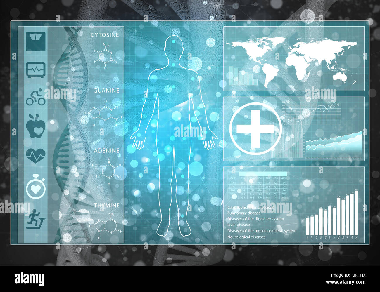 Medicine user interface Stock Photo - Alamy