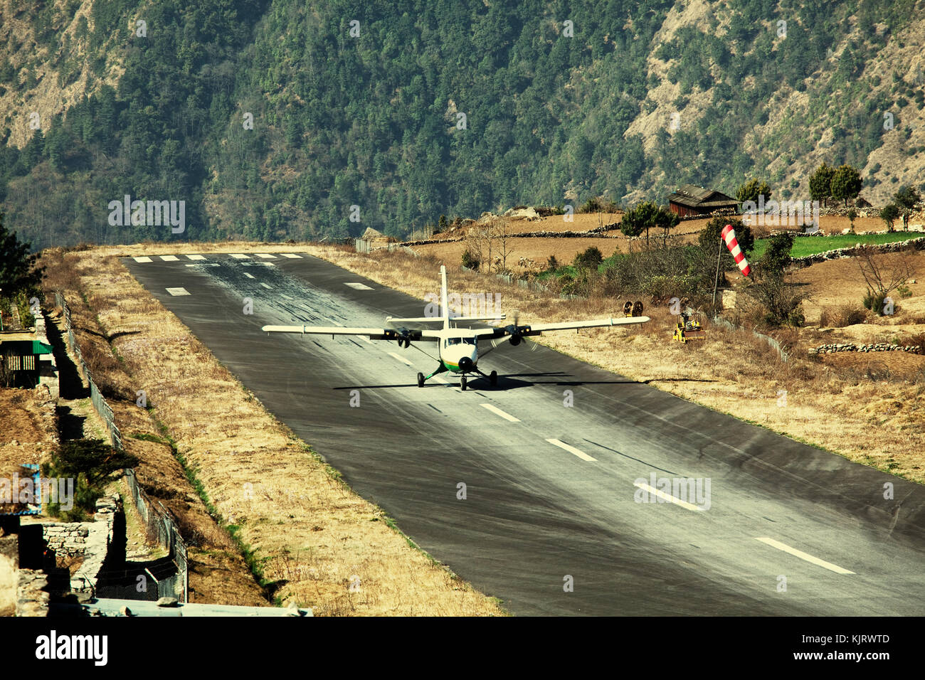 aircraft in Lukla airport Stock Photo - Alamy