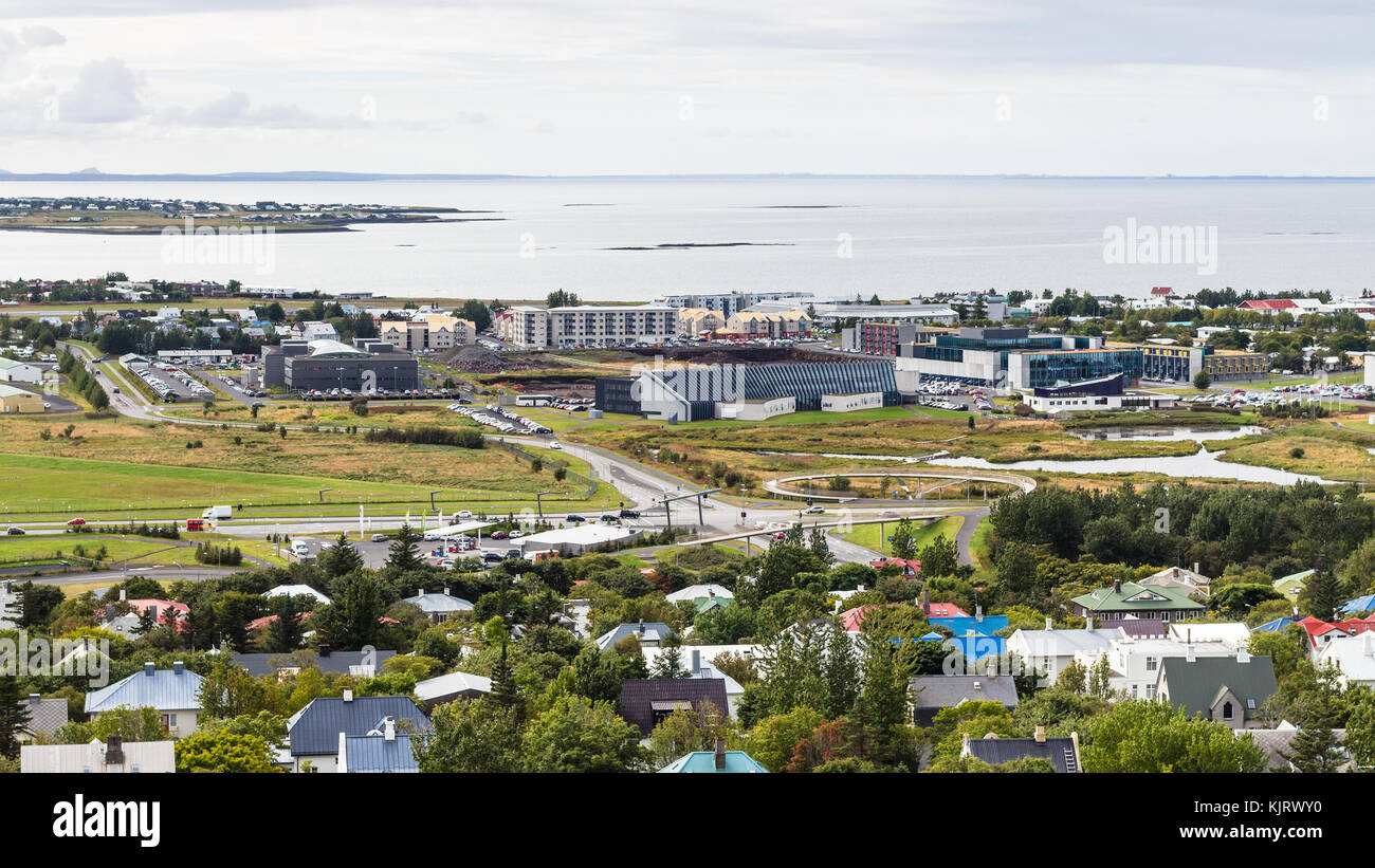 Aerial panoramic view reykjavik skyline hi-res stock photography and ...