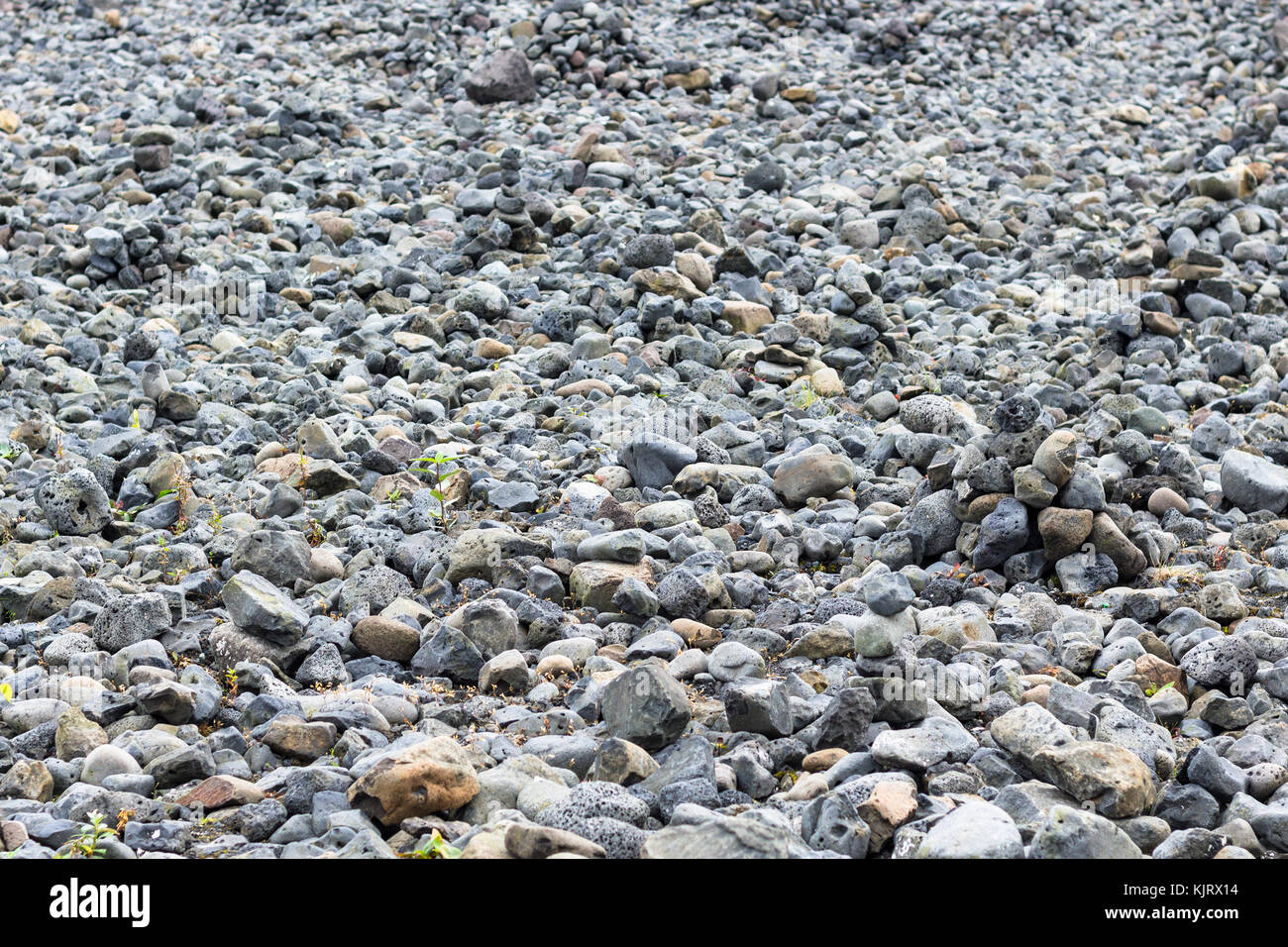 travel to Iceland - gray pebble stones of Atlantic coast near Sculpture ...