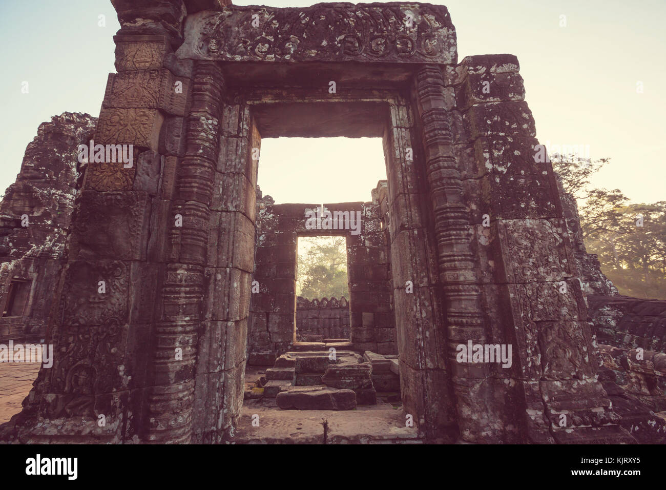 Ancient Khmer civilization ruins of Angkor near Siem Reap, Cambodia ...