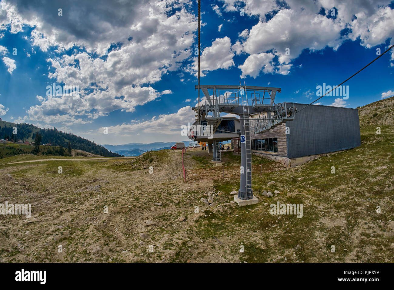 Mountain aerial ropeway in Georgia Stock Photo - Alamy