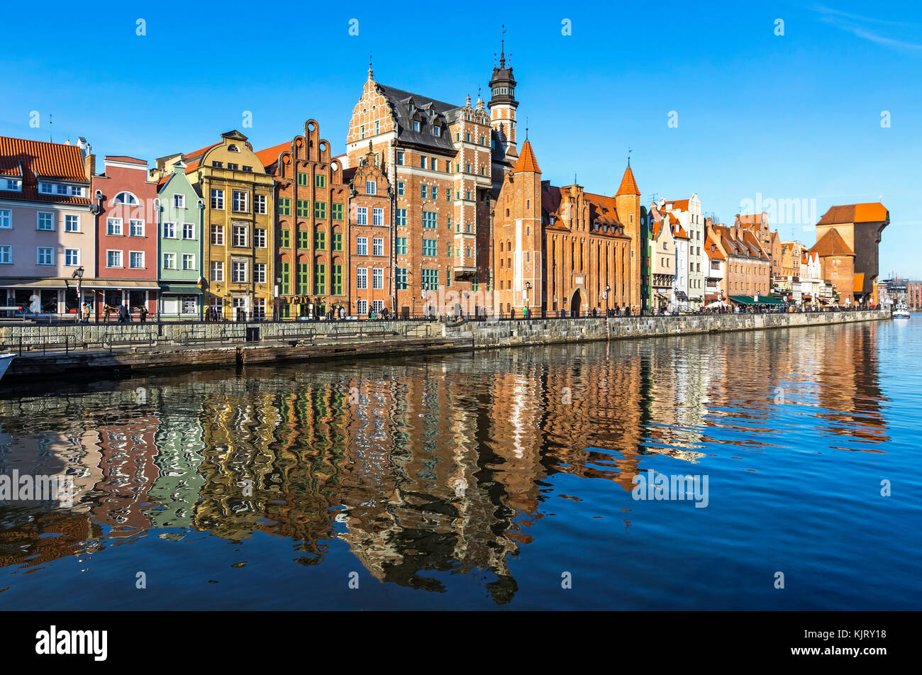 City of Gdansk (Danzig), Poland. Panoramic view of colourful historic ...