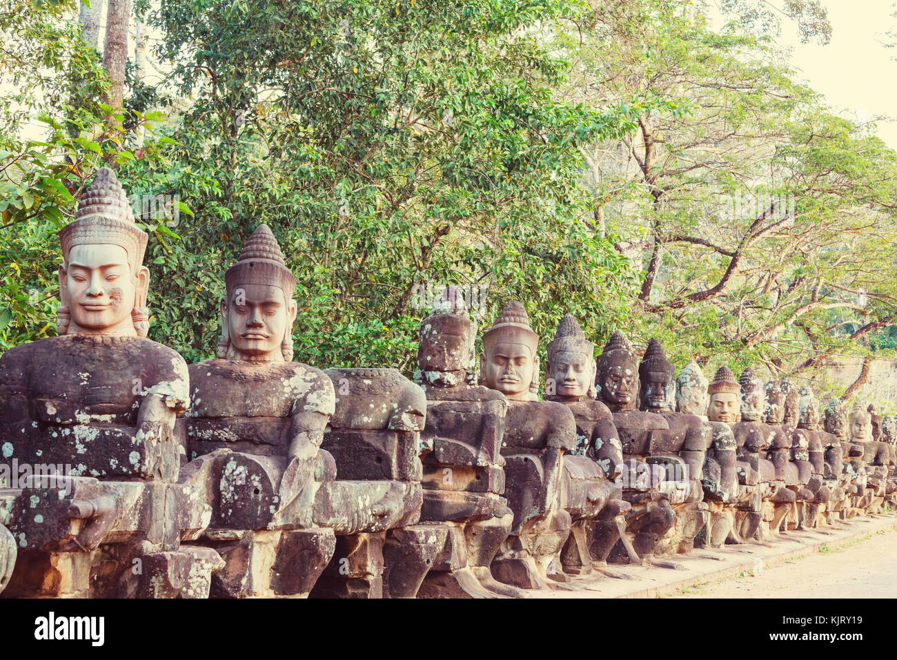 Ancient Khmer civilization ruins of Angkor near Siem Reap, Cambodia ...