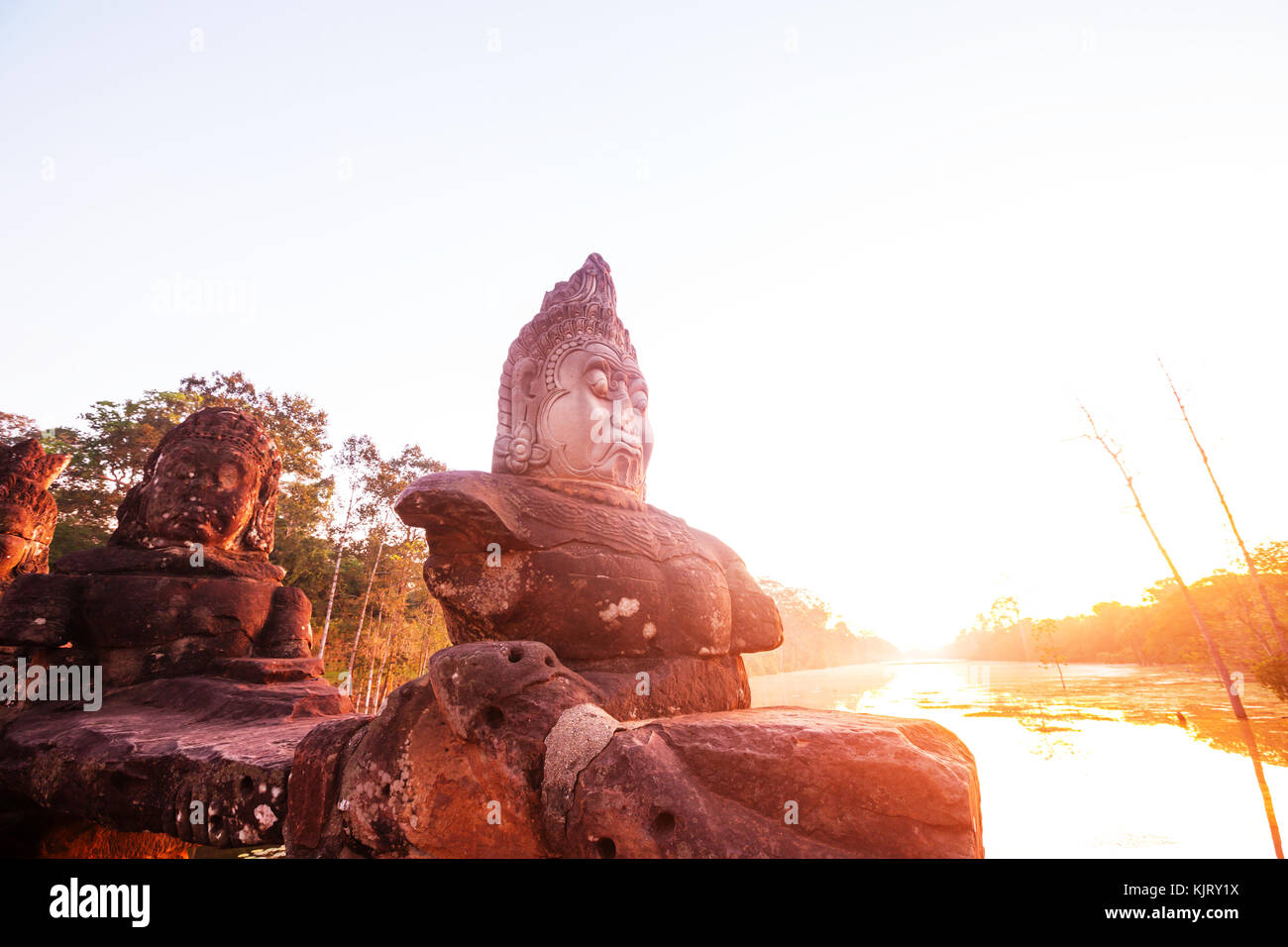 Ancient Khmer civilization ruins of Angkor near Siem Reap, Cambodia ...