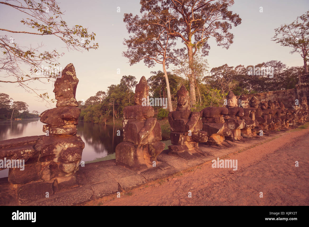 Ancient Khmer civilization ruins of Angkor near Siem Reap, Cambodia ...