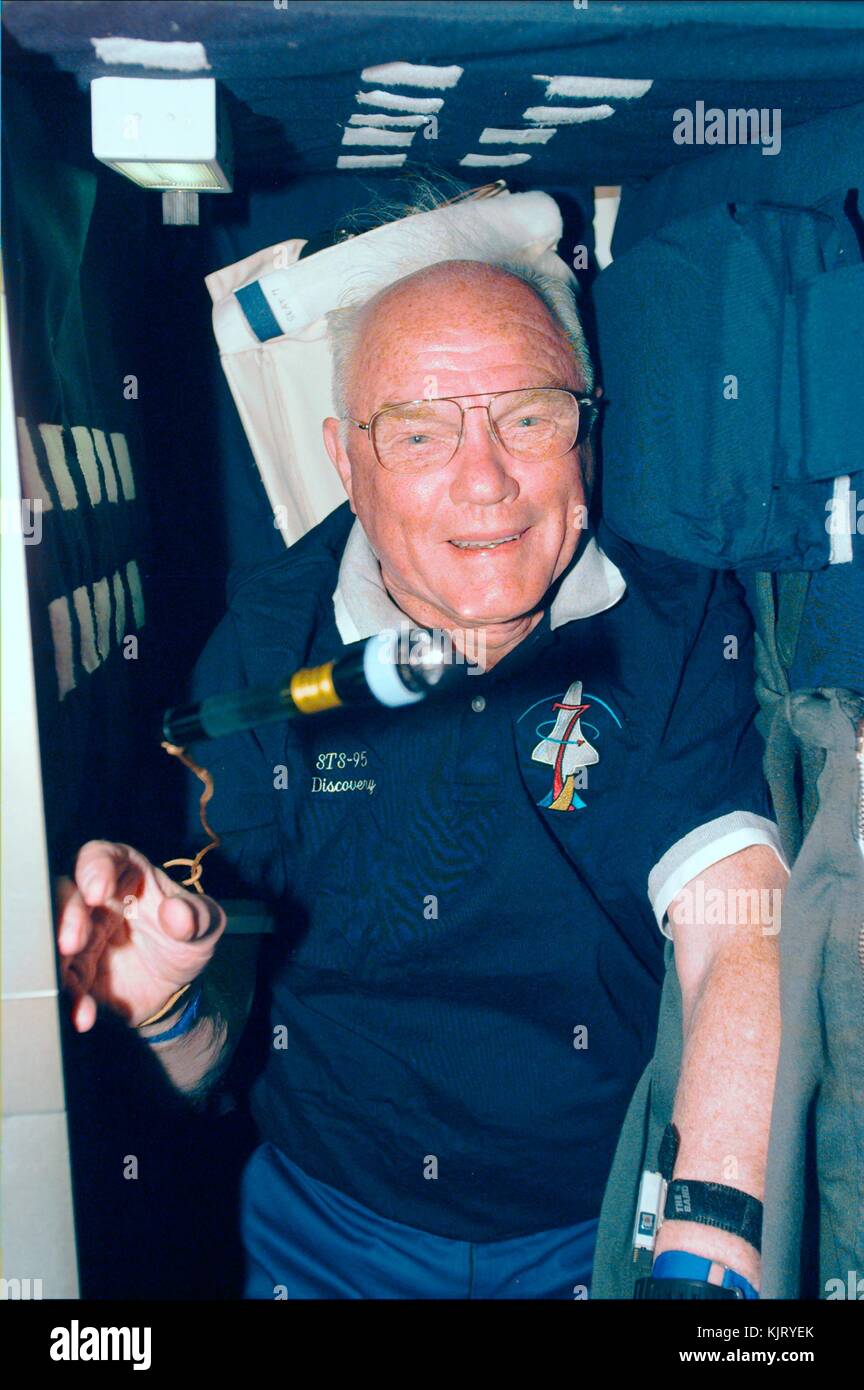 NASA STS-95 Space Shuttle Discovery prime crew astronaut John Glenn ...