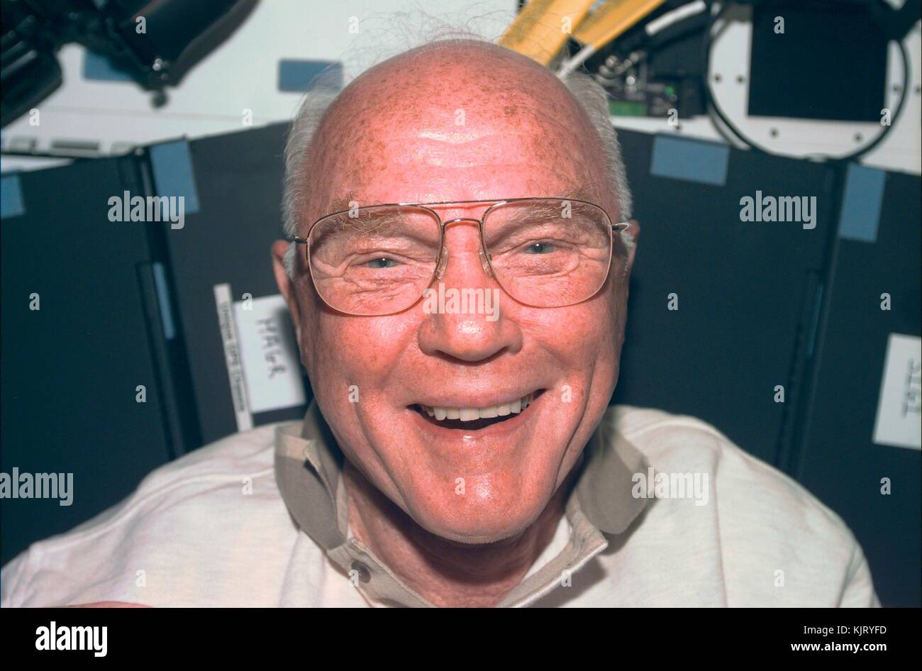 NASA STS-95 Space Shuttle Discovery prime crew astronaut John Glenn ...
