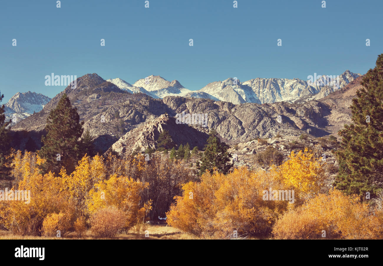 Scenic view of Sierra Nevada Mountain. fall foliage landscape ...