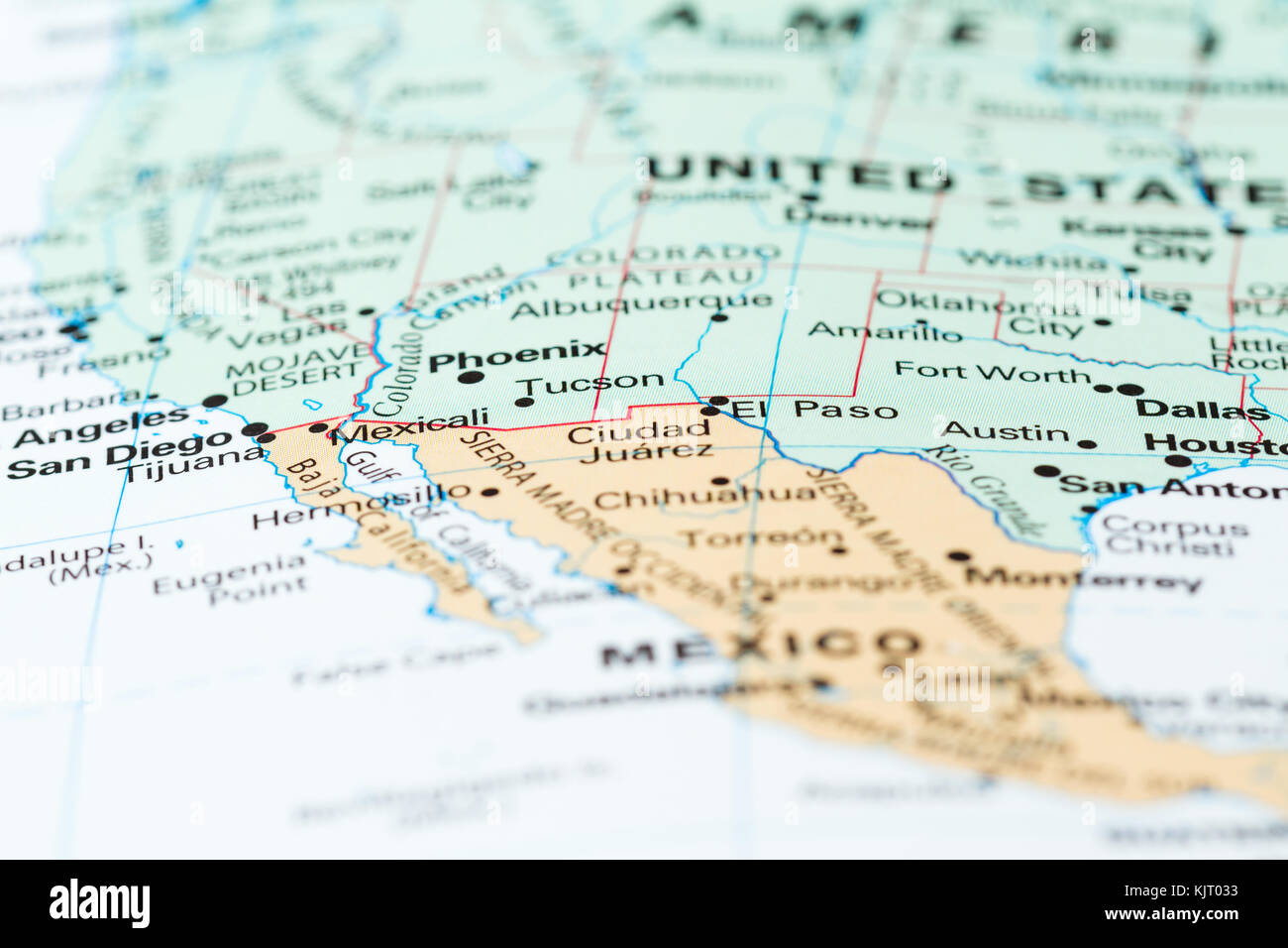 California arizona mexico border map hi-res stock photography and ...