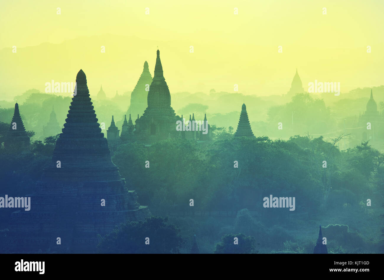 Bagan at sunset in Myanmar Stock Photo - Alamy