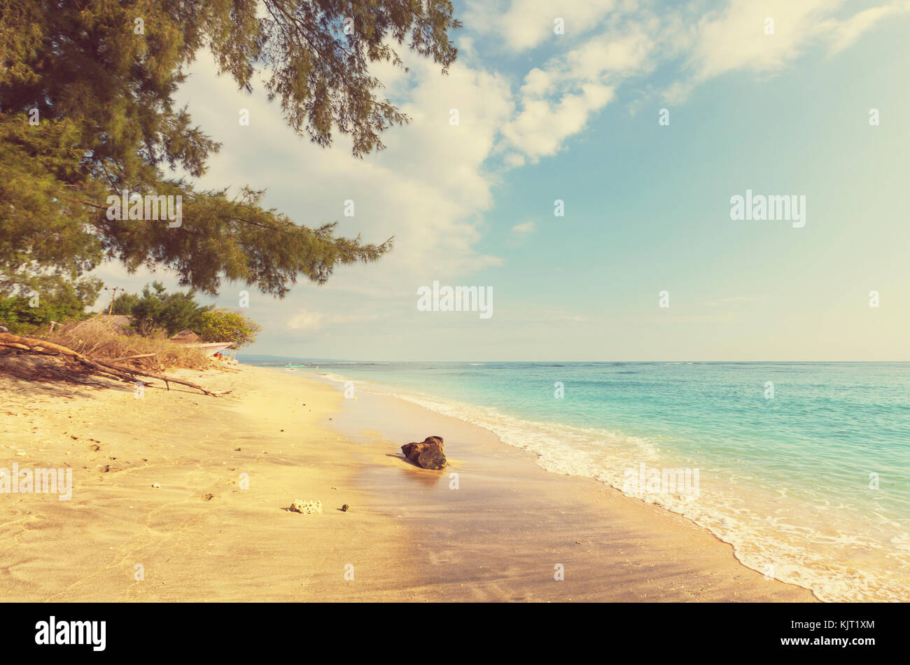 Tropical beach in Gili Stock Photo - Alamy