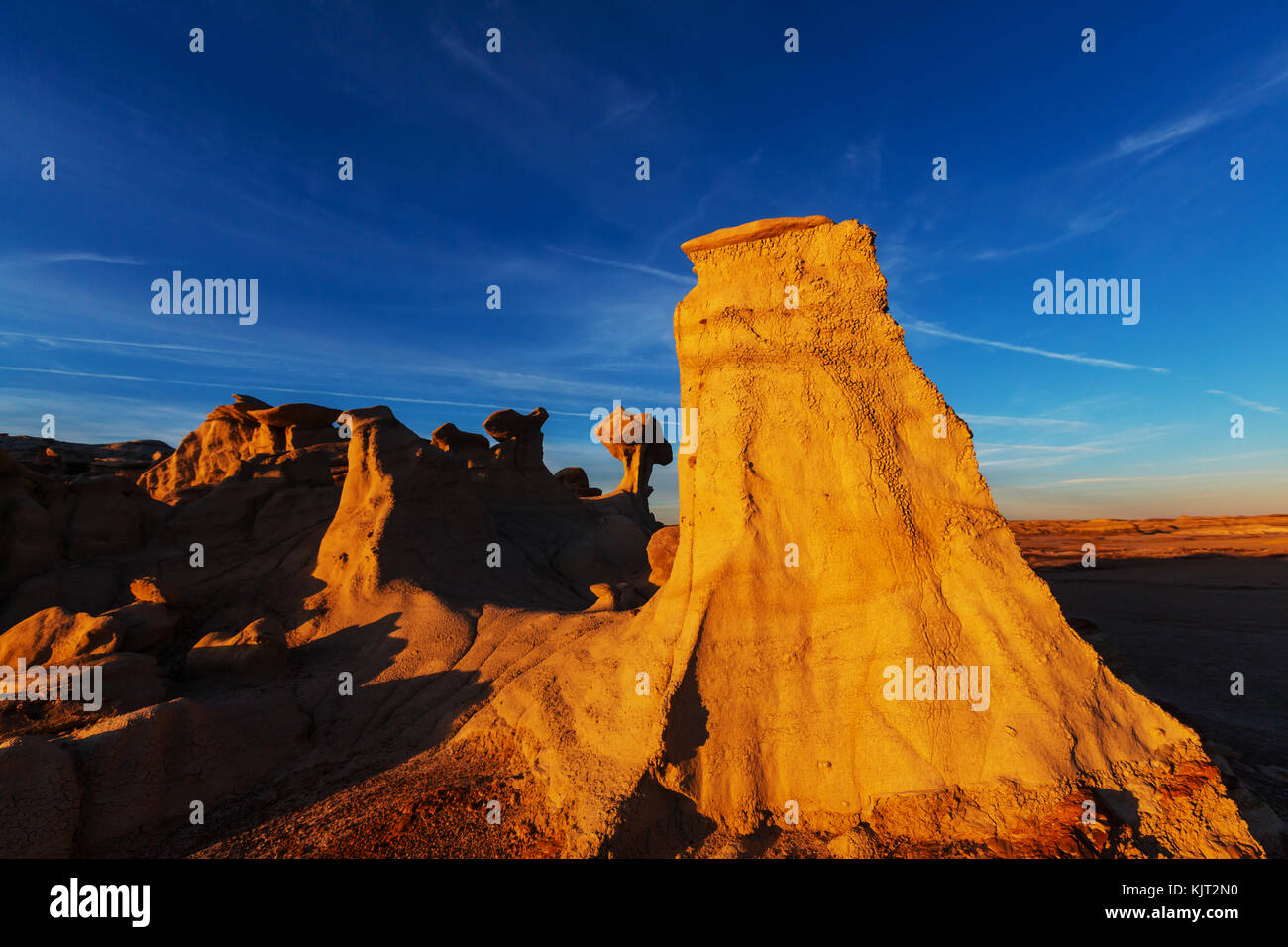 Bisti badlands, De-na-zin wilderness area, New Mexico, USA Stock Photo ...
