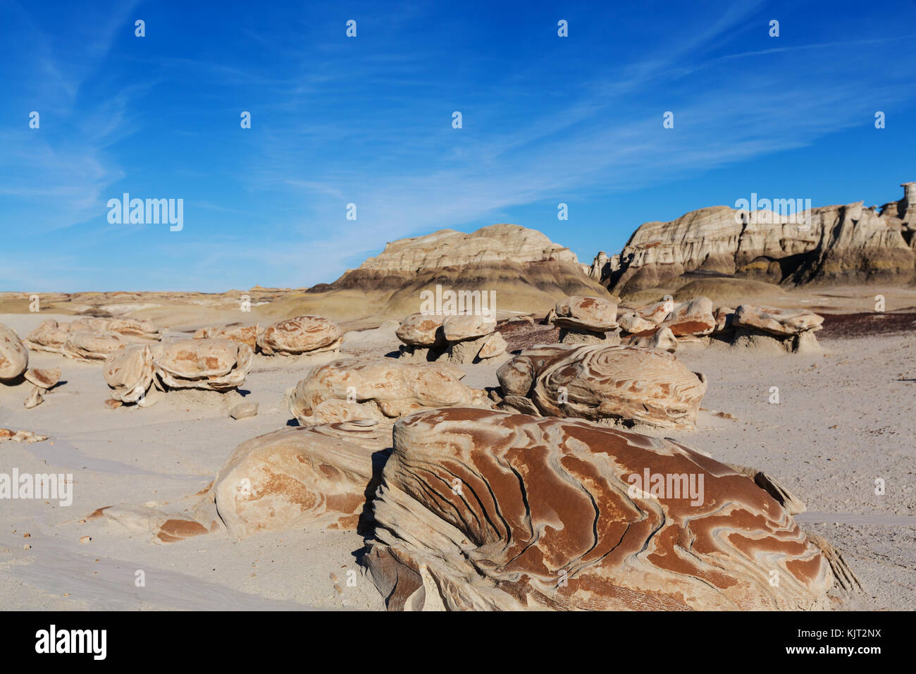 Bisti badlands, De-na-zin wilderness area, New Mexico, USA Stock Photo ...