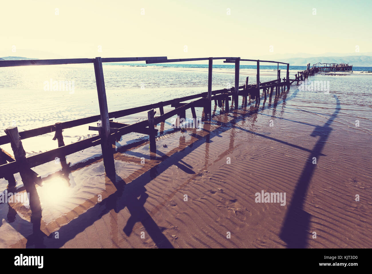 Wooden boardwalk on the beach Stock Photo - Alamy