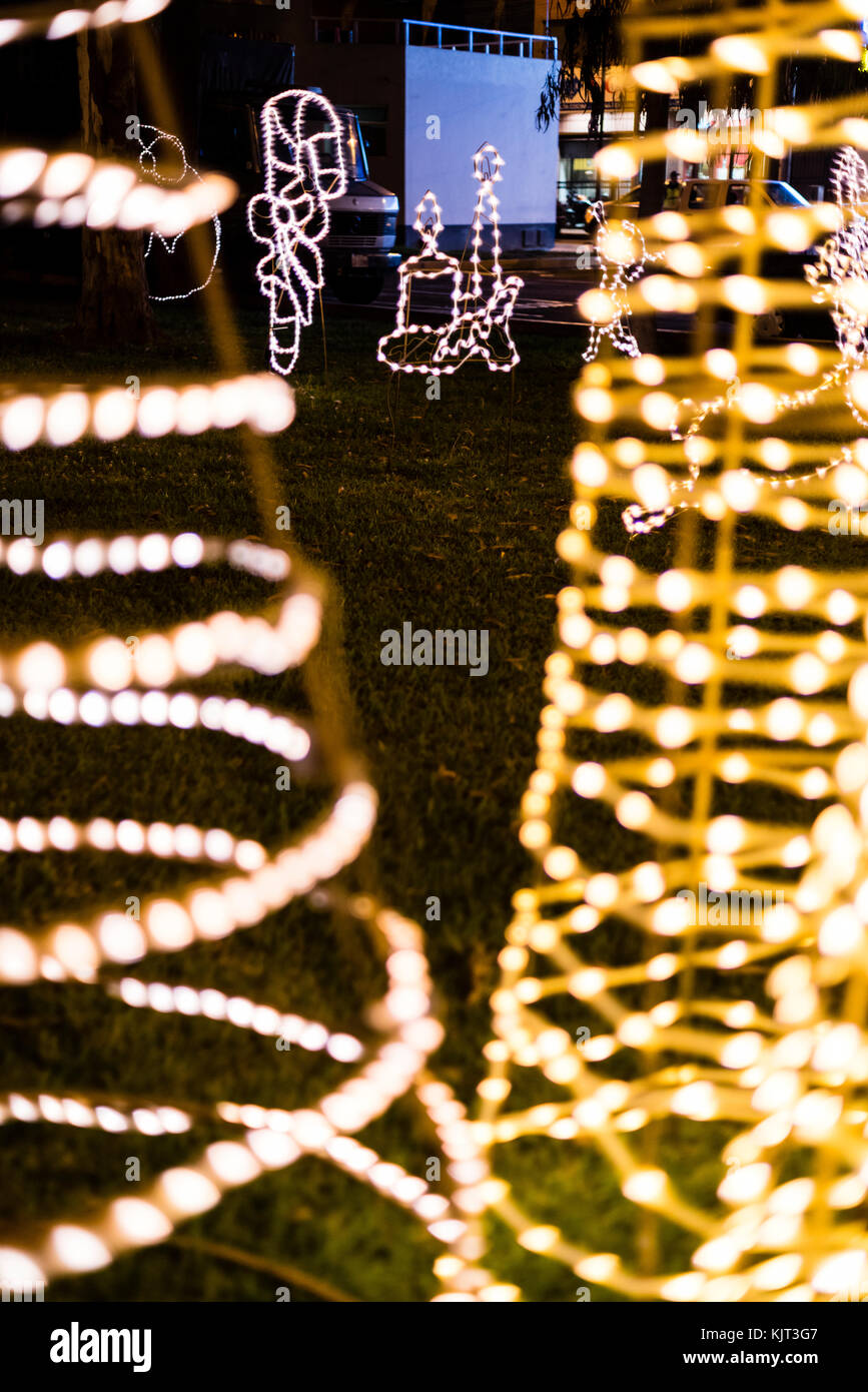 Chritsmas lights in the street, Lima city, Peru Stock Photo - Alamy