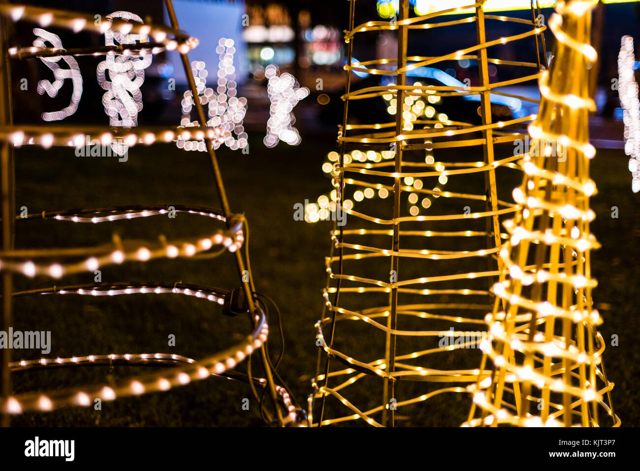 Chritsmas lights in the street, Lima city, Peru Stock Photo - Alamy