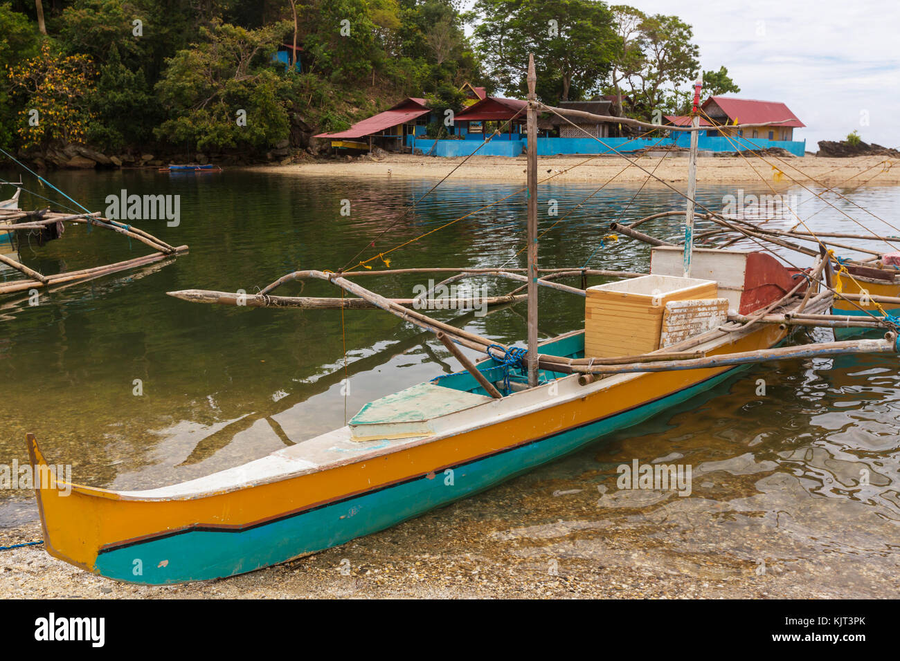 Traditional Philippino boat in the sea, Palawan island, Philippines ...