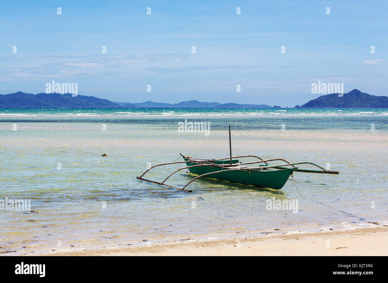 Traditional Philippino boat in the sea, Palawan island, Philippines ...
