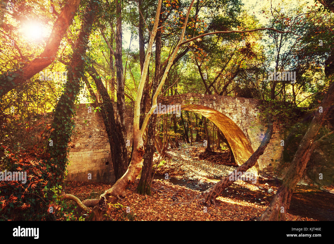 Medieval Venetian bridge in Cyprus Stock Photo - Alamy