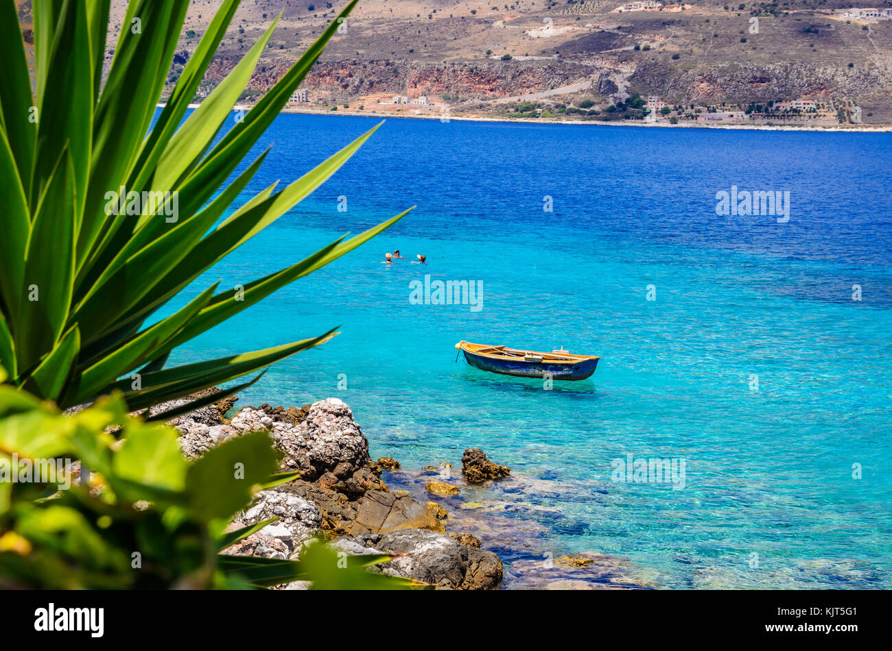 Scenic view at the picturesque coastal village of Limeni. Its one of ...