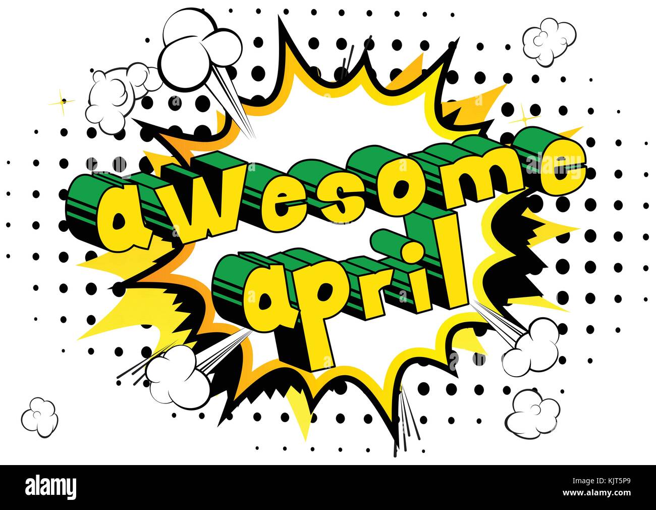 Awesome April - Comic book style word on abstract background Stock ...
