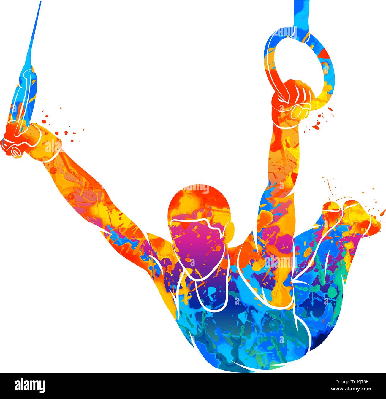 Abstract gymnast on rings Stock Vector Image & Art - Alamy