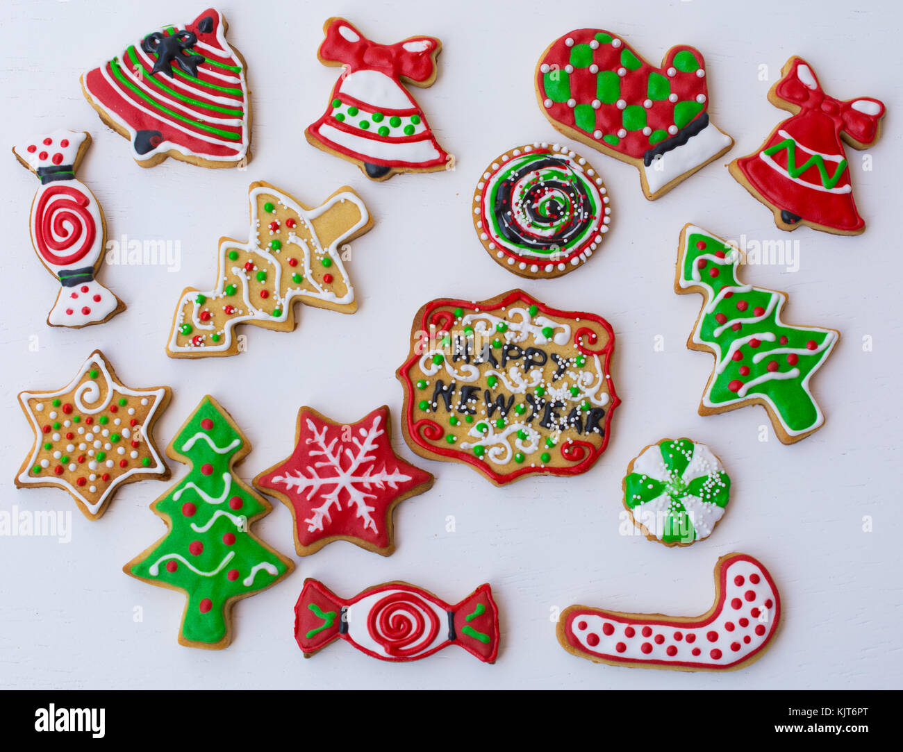 colorful christmas cookies. for the new year celebration. gingerbread ...