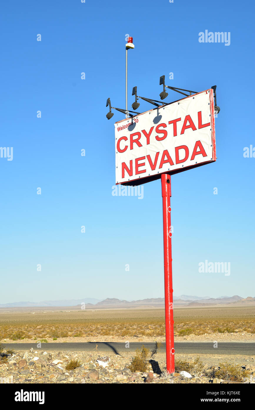sign for desert town of Crystal Nevada USA Stock Photo - Alamy