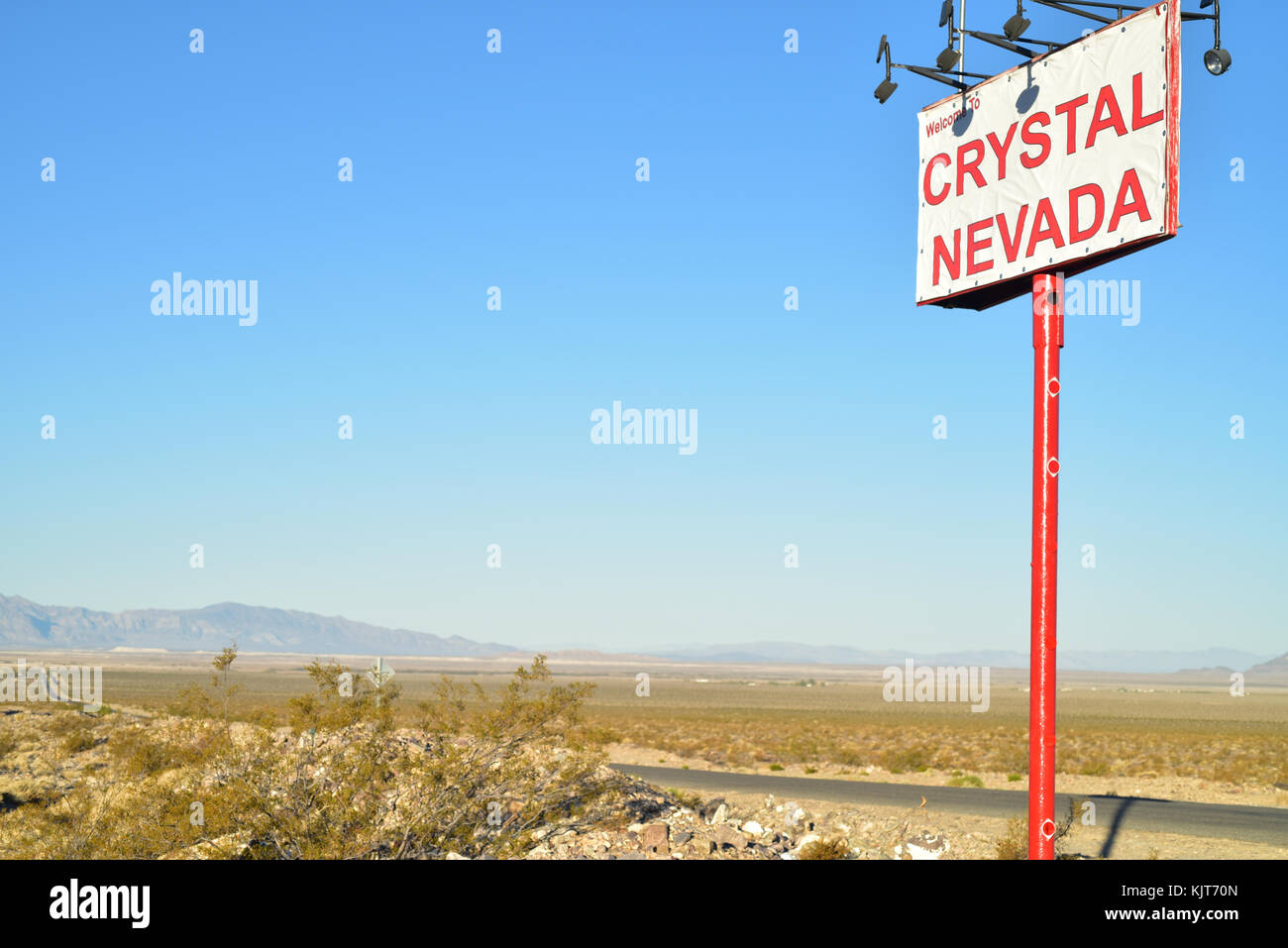 sign for desert town of Crystal Nevada USA Stock Photo - Alamy