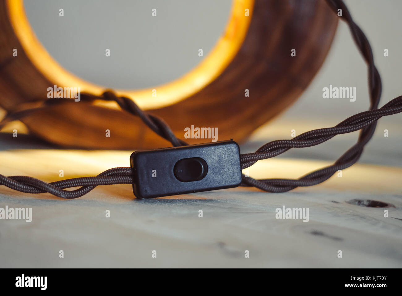 black button switch lamp with wire on background of lamp Stock Photo ...