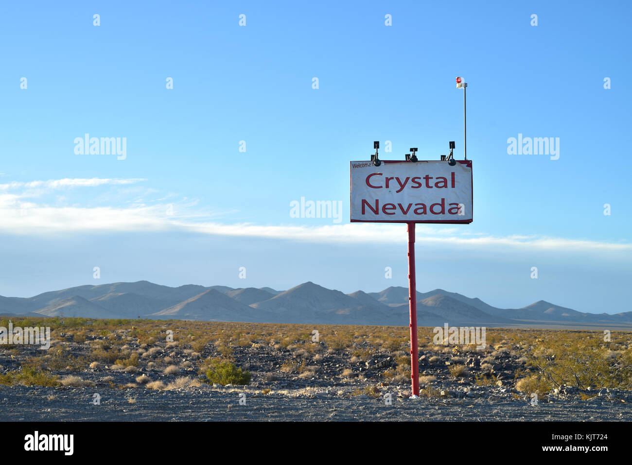 sign for desert town of Crystal Nevada USA Stock Photo - Alamy